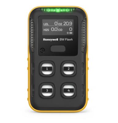 Китай IP66/68 Протекционный детектор газов BW Flex 4 Honeywell H2S CO 02 LEL с звуковой сигнализацией продается