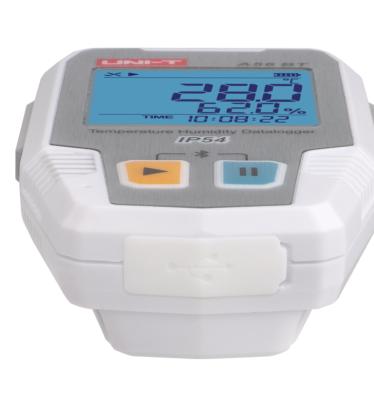 China UNI-T A56 BT High Precision IP54 Temperature Humidity Datalogger with Automatic Recording and LED Alarm for sale