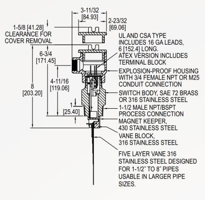 中国 Dwyer フロー スイッチ V4-SS-U-AT-316 販売のため