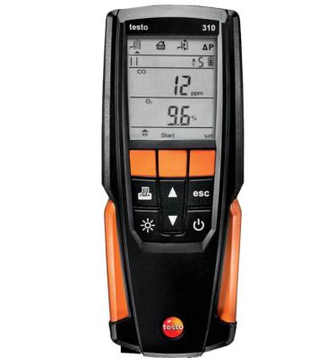 China Original Testo 310 Flue Gas Analyzer with ±0.2 Vol.% Accuracy, -4° to 752 °F Measuring Range, and 0.1 °F / 0.1 °C Resolution for sale