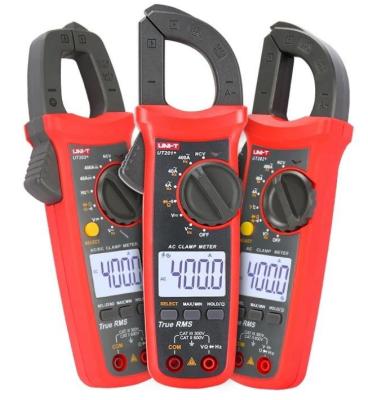 China UNI-T UT201 Plus AC/DC Voltage Clamp Meter Multimeter True RMS 600A 28mm Clamp Opening 300V CAT IV LCD for sale