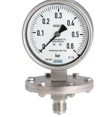 China WIKA 232.50 High Precision Shockproof Pressure Gauge 0-1.6MPa 316L SS Corrosion Resistant Stainless Steel Pressure Gauge for sale