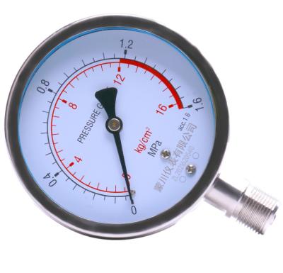 Cina manometro dell'acqua di differenziale di 108mm 300 PSI di gas liquido Y-100BF2 dell'acqua in vendita