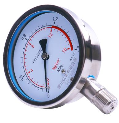 Cina manometro dell'acqua di differenziale di 108mm 300 PSI di gas liquido Y-100BF2 dell'acqua in vendita