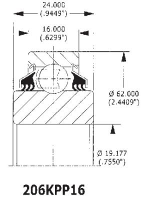 Cina 206KPP16 scelgono il cuscinetto non standard del macchinario agricolo dello sbocco di fabbrica del pacchetto del cartone per l'albero motore del motore in vendita