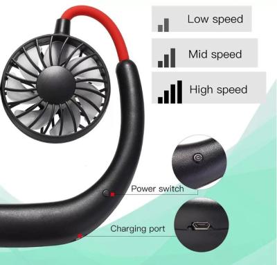 Cina Fan d'attaccatura portatile ricaricabile del collo di USB 360D 1.2w in vendita
