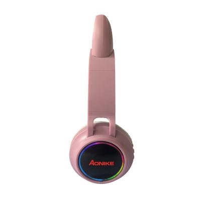 China Os fones de ouvido sem fio do diodo emissor de luz de Cat Ears Bluetooth controlam o presente dos auriculares do capacete da música do estéreo da menina do menino da criança à venda