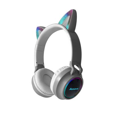 China Os fones de ouvido sem fio do diodo emissor de luz de Cat Ears Bluetooth controlam o presente dos auriculares do capacete da música do estéreo da menina do menino da criança à venda
