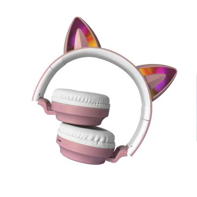 China Os fones de ouvido sem fio do diodo emissor de luz de Cat Ears Bluetooth controlam o presente dos auriculares do capacete da música do estéreo da menina do menino da criança à venda