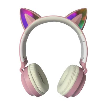 China Os fones de ouvido sem fio do diodo emissor de luz de Cat Ears Bluetooth controlam o presente dos auriculares do capacete da música do estéreo da menina do menino da criança à venda