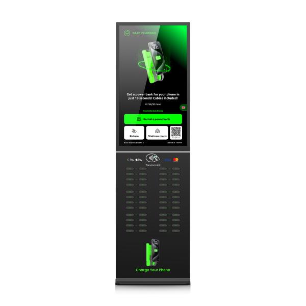 Quality 48 Slots 43-Inch Touchscreen Power Bank Rental Station High Solar-Powered Credit Card-Compatible Chargers Micro USA UK/Italy for sale