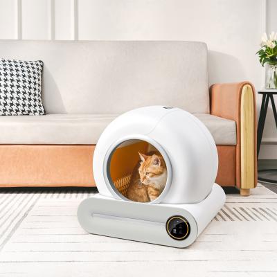 China Tuya Intelligent Cat Litter Box Quiet Enclosed Smart Cleaning Litter Box for sale