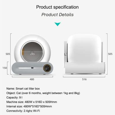 China Tuya Intelligent Cat Litter Box Quiet Enclosed Smart Cleaning Litter Box for sale