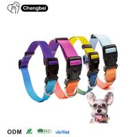 China Custom Logo Luxury Gradient Adjustable Reversible Dog Collar S M L Sizes for sale