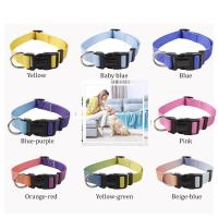 China Custom Logo Luxury Gradient Adjustable Reversible Dog Collar S M L Sizes for sale