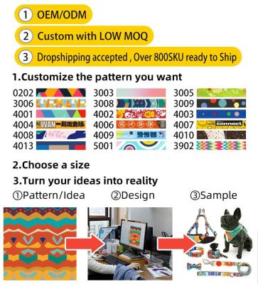 China Waterproof Training Designer Dog Pet Collars Print Pattern Bulk Retractable Para Perros for sale