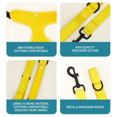 China Pet Dog Harness Leine und Kragen Set ohne Ziehen Neopren-Gitter weiche Hundeweste für Haustiere Laufen und Laufen zu verkaufen