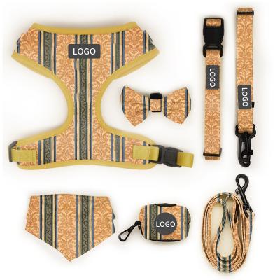China Neoprene Dog Harness And Leash Set Personalized Designer Custom Pattern No Pull Soft Pet Harness For Small To Medium Dogs for sale