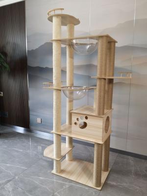 Cina Gatto gioco attivo giocattolo multi-livello casa alta gatto albero di attività con Sisal raschiamento poste legno attività gatto playhouse in vendita