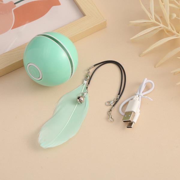 Quality Pet Cat Toy BallBlue USB Smart LED Light Rechargeable Interactive Automatic for sale