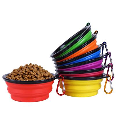 China Pet Bowls Collapsible TPE Foldable Silicone Dog Food Feeding Bowl Travel Rounded Item Type for sale