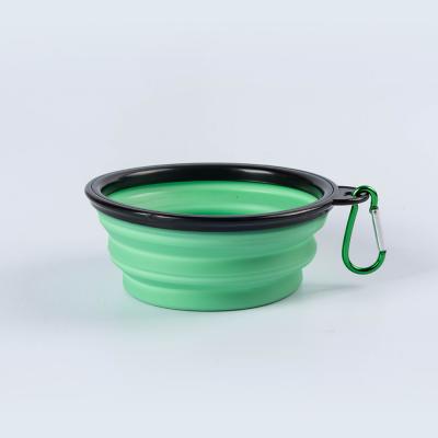 China Pet Bowls Collapsible TPE Foldable Silicone Dog Food Feeding Bowl Travel Rounded Item Type for sale