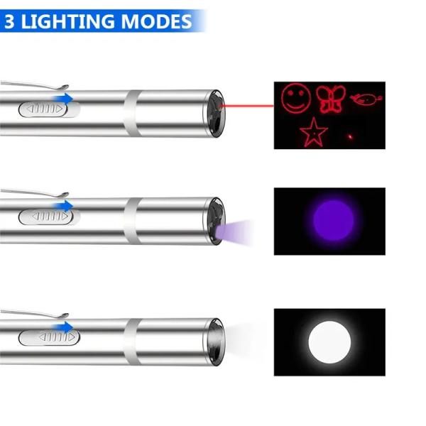 Quality Purple Red White Laser Cat Teaser Interactive Toy Rechargeable Cat Toys for sale