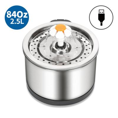 China Huisdierwaterfontein 2,5L Volume Roestvrij staalmateriaal Geen tijdinstelling sproeiers inbegrepen Te koop