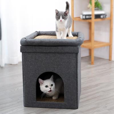 Cina Cat Climbing Frame Folded Double Cool Cat Litter Cathole Platform lussuoso e confortevole in vendita