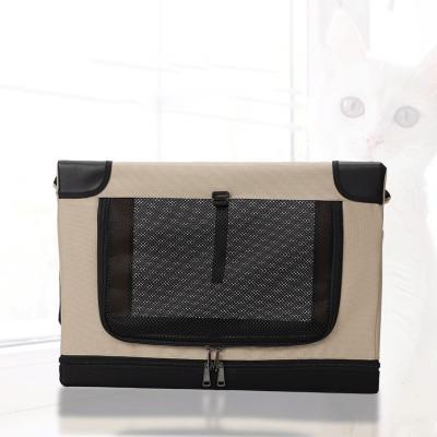 China Convenient and Portable Oxford Fabric Folding Pet Crate Kennel Carrier Bag with Removable Bracket for sale