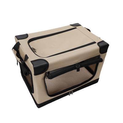China Convenient and Portable Oxford Fabric Folding Pet Crate Kennel Carrier Bag with Removable Bracket for sale