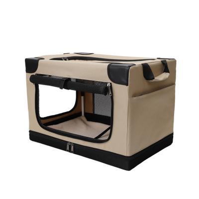 China Convenient and Portable Oxford Fabric Folding Pet Crate Kennel Carrier Bag with Removable Bracket for sale