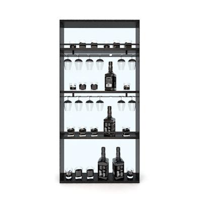 China OEM Luxury Aluminum Wood Shelf Racks Organizer with Island for Hardware Furniture Living Room Cabinets for sale