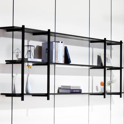 China Metal Floating Ladder Bookshelf Wall Mount Bookcase Home Office School Panel Floating Home Furniture Storage for sale