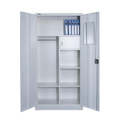 China Hot Sale Office Used India Style Double Door Customized Metal Steel Wardrobe for sale