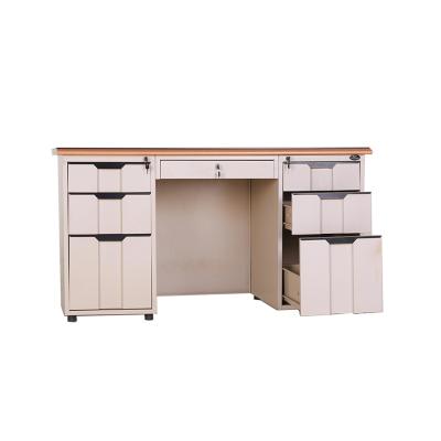 China Factory Modern Office Home Furniture Steel Desk with Multiple Drawers for sale