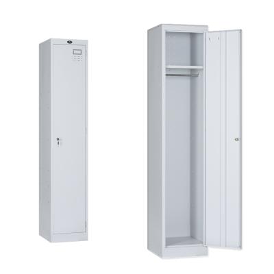 China Heavy-Duty Single Tier Steel Locker Custom 1 Door Metal Wardrobe with Hanging Rod L-B1 for sale