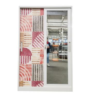 China Customizable UV-Printed 2-Door Sliding Steel Wardrobe - Modern Decorative Metal Bedroom Storage (YH-02) for sale