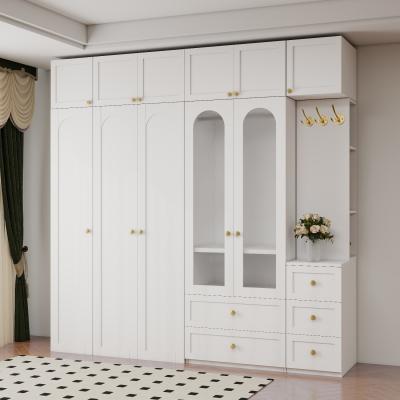 China Modern French Cream Style Zero-Formaldehyde Steel Wardrobe - Professional 2-Door Metal Bedroom Armoire with Silent Dampened Slides (FG-03) for sale