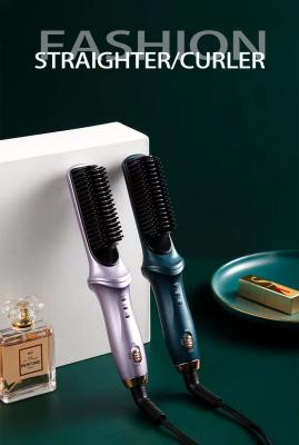 China Adjustable Temperature Electric Hot Comb with 360 Degree Swivel Cord in Purple ABS PTC for sale