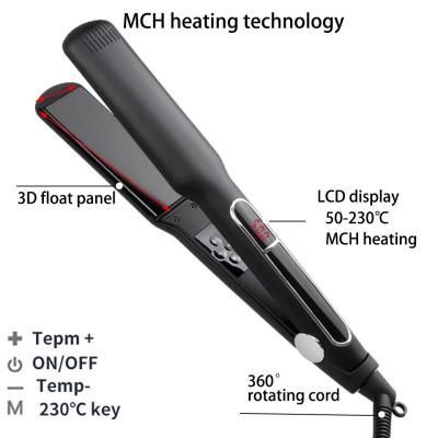 China 65W MCH 2 in 1 haarglijder LCD-scherm Flat Iron Multi Function Hair Curler met 3 maatpaneel Te koop
