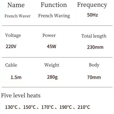 Cina 45W French Egg Waver Hair Curler Rivestimento a base d'acqua con vetro in ceramica Grandi onde di rotolamento Ion negativi Riscaldamento rapido in vendita