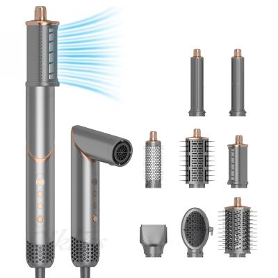 Cina Professionale 8 in 1 Hair Styler spazzola ad aria calda Multi Curling asciugatura raddrizzante ioni negativi pieghevole set regalo in vendita