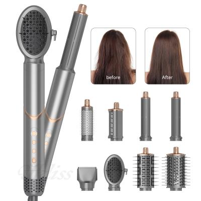 Cina Professionale 8 in 1 Hair Styler spazzola ad aria calda Multi Curling asciugatura raddrizzante ioni negativi pieghevole set regalo in vendita