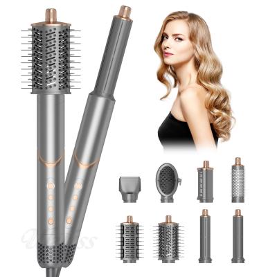 Cina Professionale 8 in 1 Hair Styler spazzola ad aria calda Multi Curling asciugatura raddrizzante ioni negativi pieghevole set regalo in vendita