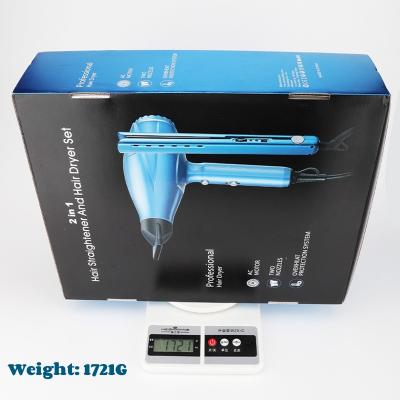 China 2 in 1 Hair Dryer and Hair Straightener Set Professional High Power 2200W Hair Care Gift Set for sale