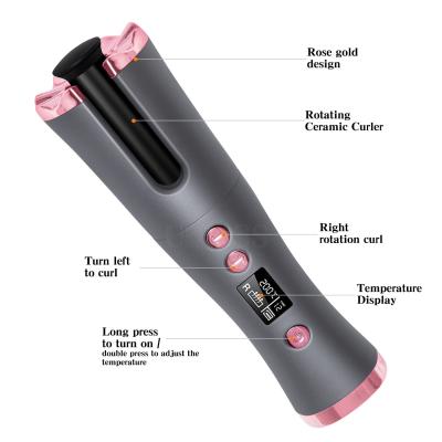China 15W Cordless Automatic Hair Curler Portátil Tipo-C recarregável aquecimento rápido Design compacto à venda
