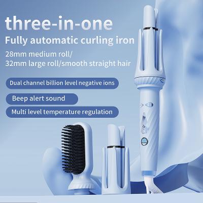 China Ferro automático de curling 3 em 1 com alarme de sinal, ferramenta de penteado para curvas e ondas sem esforço. à venda