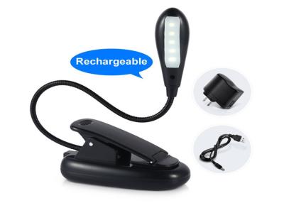 China Grampo conduzido recarregável preto no lúmen da luz 100 do livro com micro cabo de USB à venda