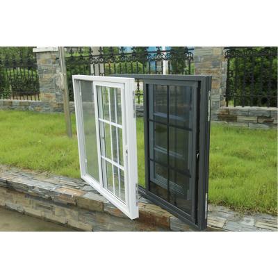 China Home Security  Pvc Profile Upvc Sliding Windows White Black for sale